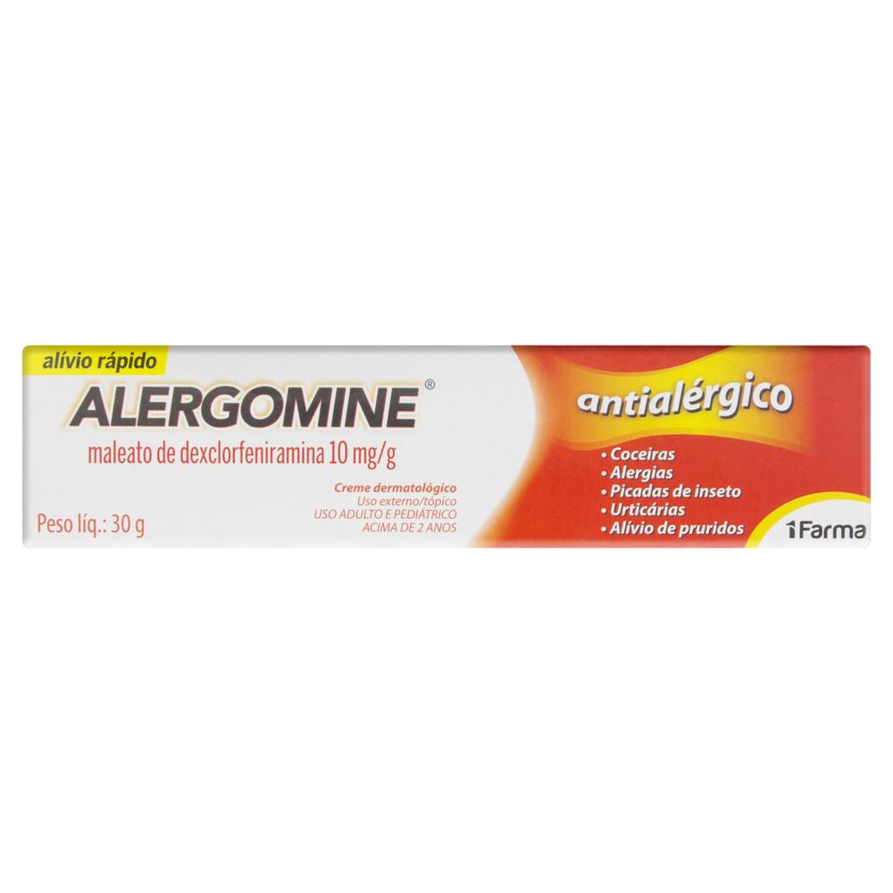 Alergomine 10mg/g Creme de Uso Dermatológico Bisnaga 30g - Nivele ...