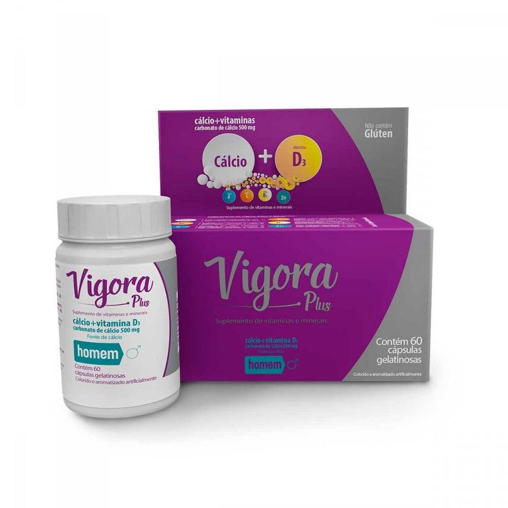 Vigora Plus Cálcio + D3 Homem com 60 Cápsulas - Nivele | MarketPlace de ...